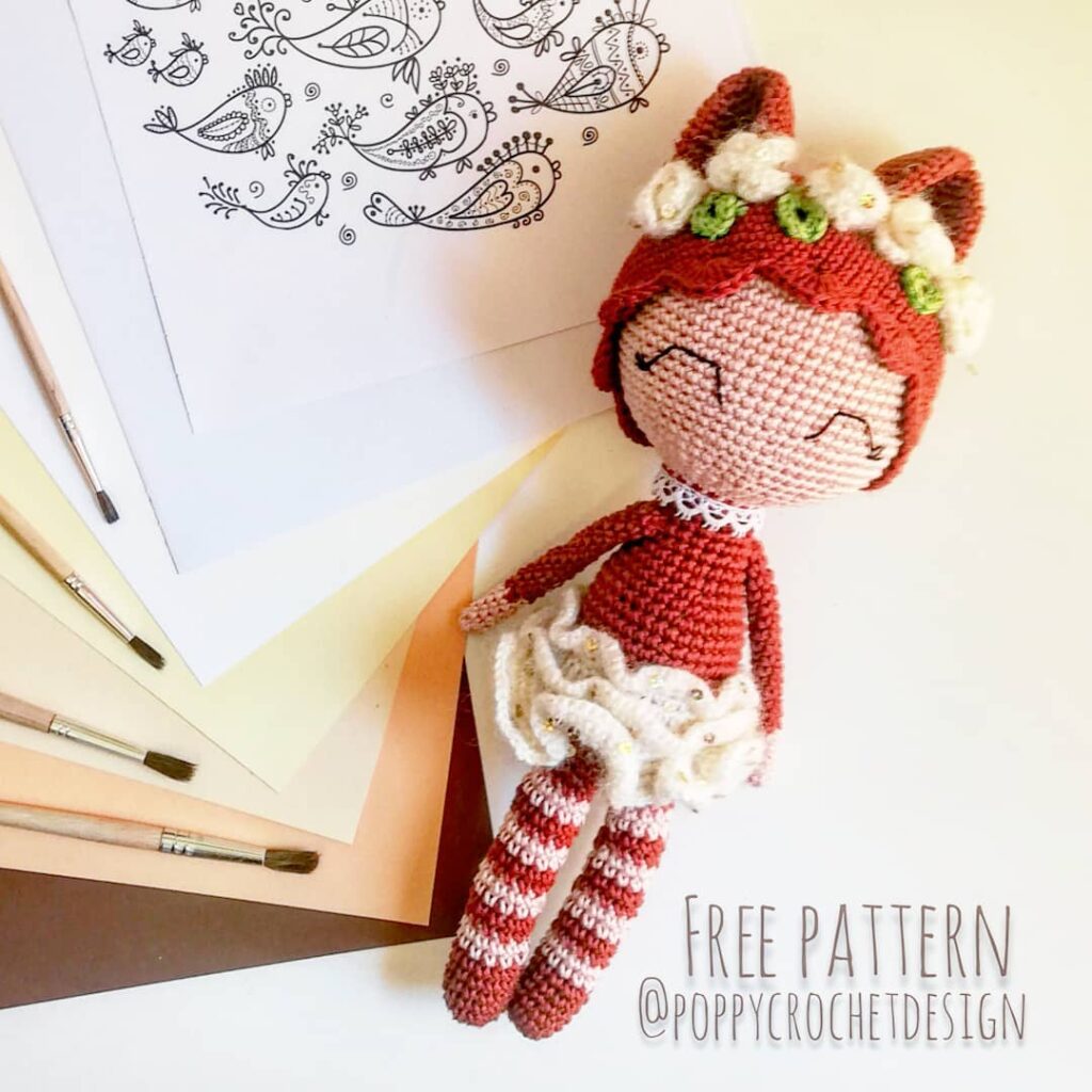 Flora Fox Doll Amigurumi Free Pattern – Free Amigurumi