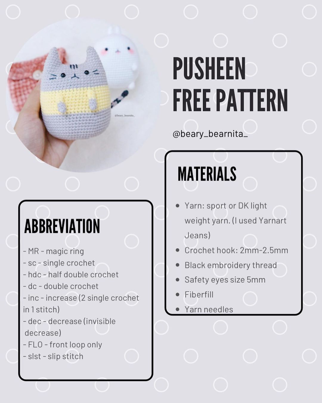 Pusheen Amigurumi Free Pattern – Free Amigurumi
